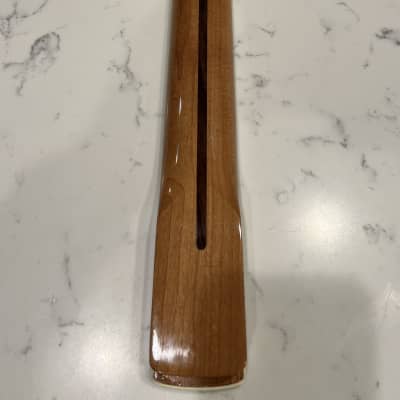 Strat style roasted maple neck with block inlays 22 fret - | Reverb