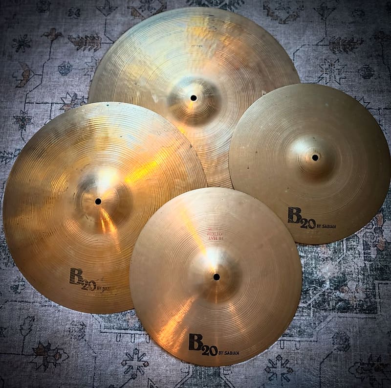 Sabian B20 80s made in Italy full set 20” 18” and 14” hats | Reverb