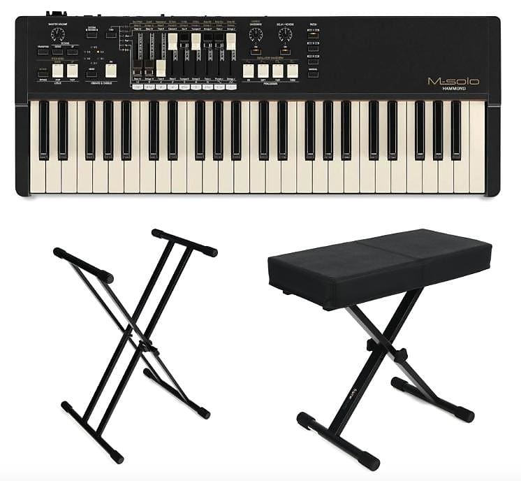 Hammond M-Solo Portable Organ Essentials Bundle - Black | Reverb