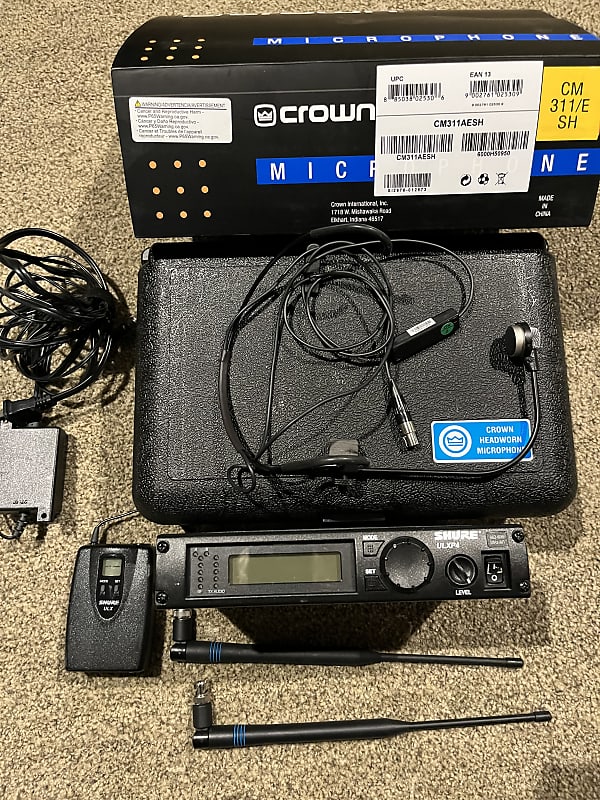 Crown CM311AESH headset mic with Shure transmitter/receiver | Reverb