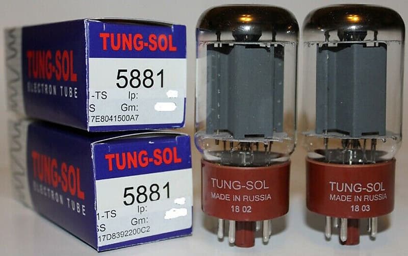 Factory Platinum Matched Pair Tung Sol 5881 tubes, | Reverb Australia