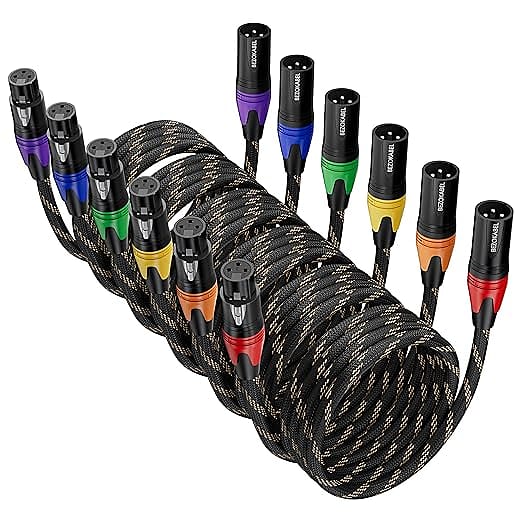 XLR Cables, XLR Microphone Cables 10ft 6 Packs Nylon Braided, | Reverb