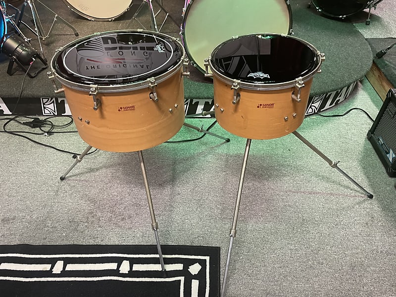 Sonor Orff drums sizes 7 x13 and 9 1/2x16 rotating drums 2010 | Reverb