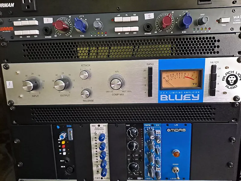 Black Lion Audio 1176 compressor BLUEY - Blue Stripe & Silver | Reverb