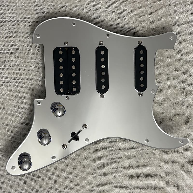 Squier Stratocaster Loaded Pickguard HSS Strat Mirror Chrome | Reverb