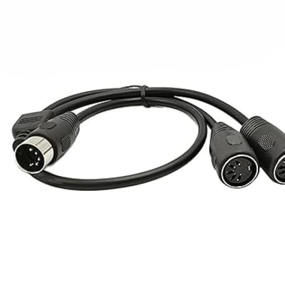 DIN 5-Pin Splitter Y Adapter MIDI Cable, MIDI 5 Pin Male to | Reverb