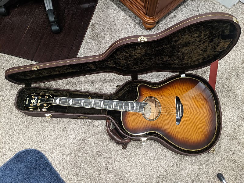 Yamaha FN-595E Thinline Acoustic/Electric Cutaway Guitar HSC | Reverb