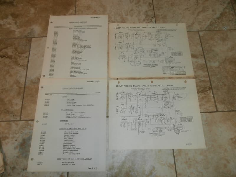 Vintage Early 1970's Fender Deluxe Reverb Replacement Parts | Reverb