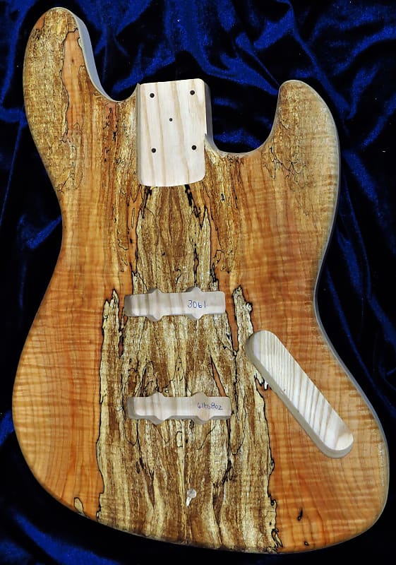 Flamed Spalted Maple Top / Ash Wood Jazz J-BASS Style Body | Reverb