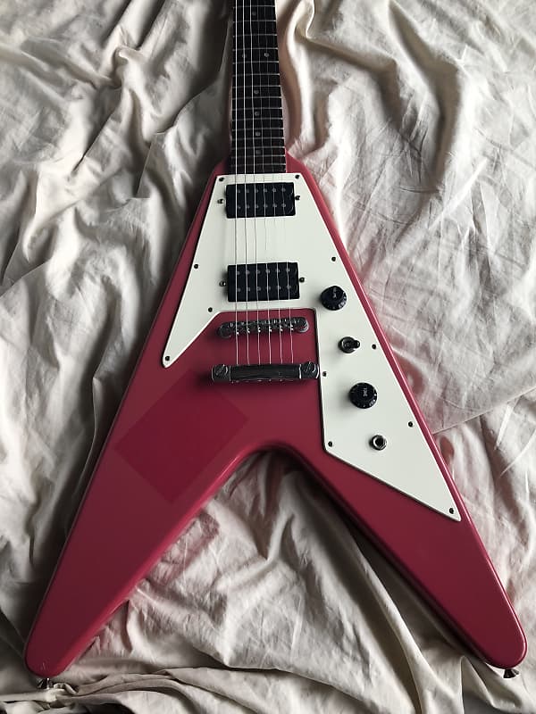 Epiphone Samick '67 Flying V 1993 Magenta One of a Kind | Reverb