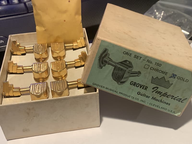 Grover Imperial 3x3 Tuners 50s/60s - Gold N.O.S in Original | Reverb