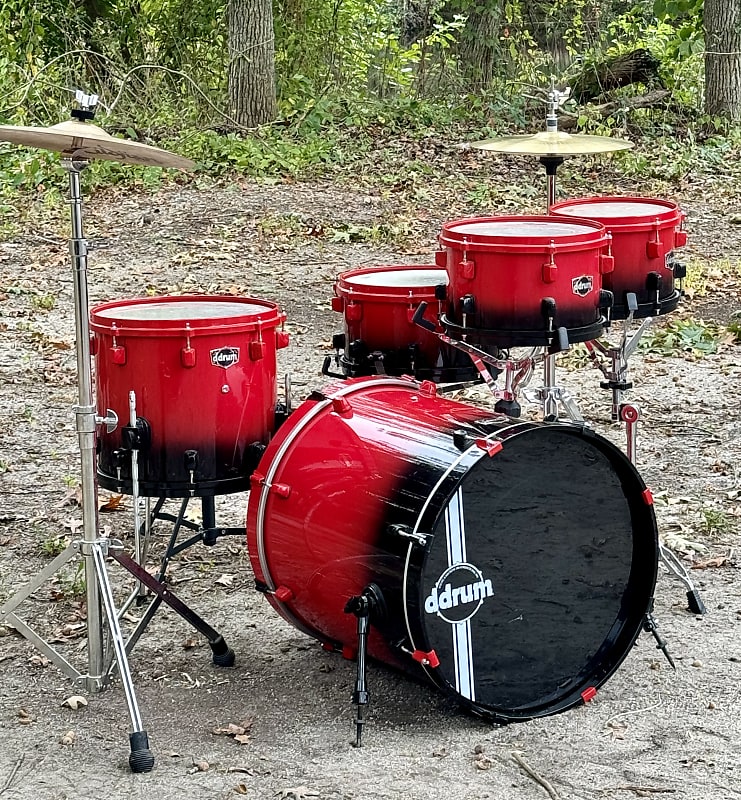 Ddrum Dominion maple Duo fade - Red/black | Reverb