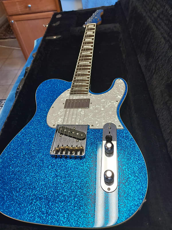 G&L Fullerton Deluxe Custom Order Blue Sparkle Telecaster | Reverb