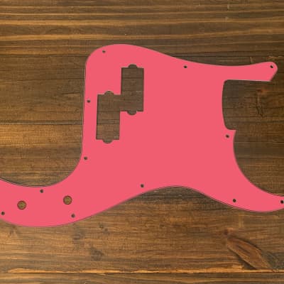 P Bass style Pickguard by Carmedon. Strawberry Pink(matte) | Reverb