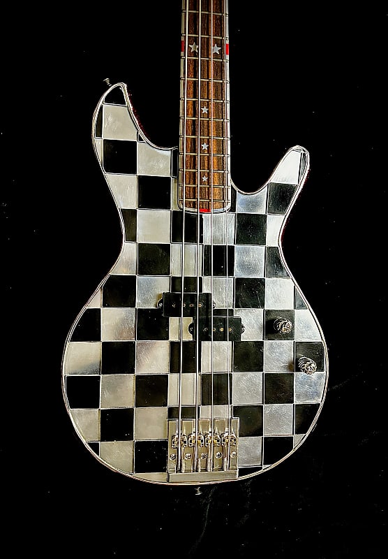 McSwain Guitars Red Baron Bass 2024 - Metal Checkered Flag | Reverb