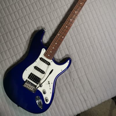 Fender Starcaster Stratocaster Black with matching headstock | Reverb