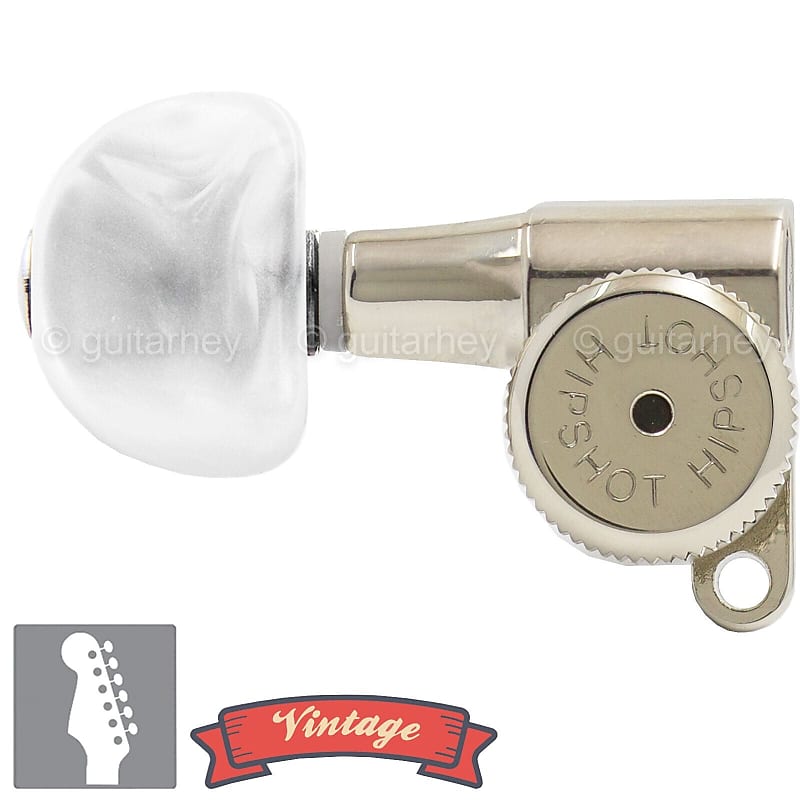NEW Hipshot VINTAGE 6-in-Line Locking Tuners 8.5mm Pearloid | Reverb