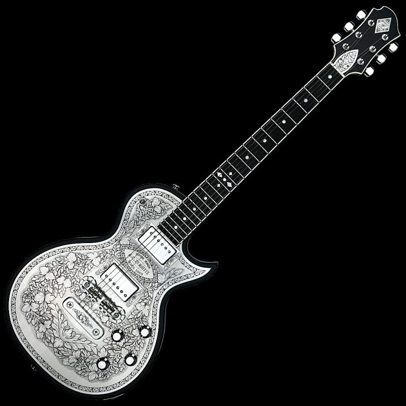 Zemaitis MFG-AC-22 Metal Front, Leaf and logo design Black | Reverb