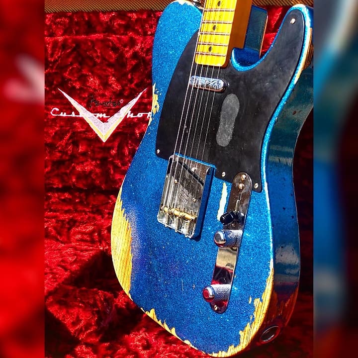Fender Custom Shop 52 Heavy Relic 2019 - Blue Sparkle | Reverb