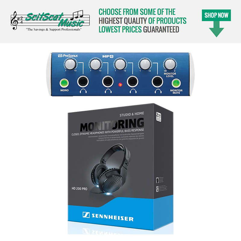 PreSonus HP4 Headphone Amplifier + Sennheiser HD 200 Pro | Reverb
