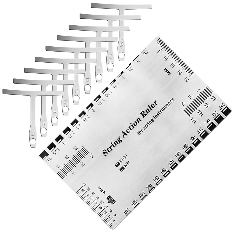 Guitar String Action Gauge Ruler Tool - 9 Understring Radius | Reverb