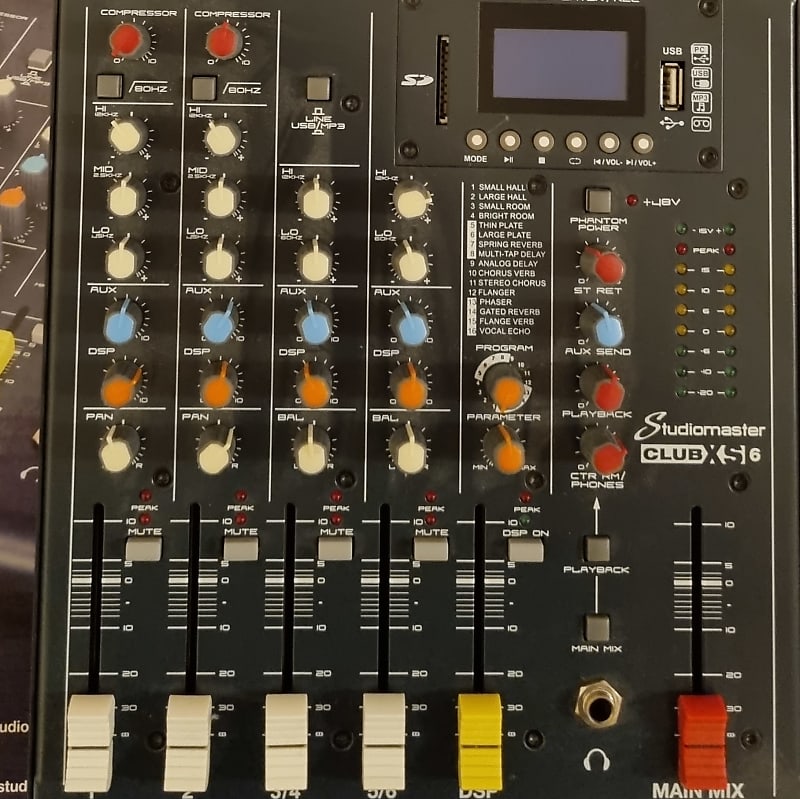 StudioMaster Studiomaster Club XS6+ 4 Channel Mixer with USB | Reverb