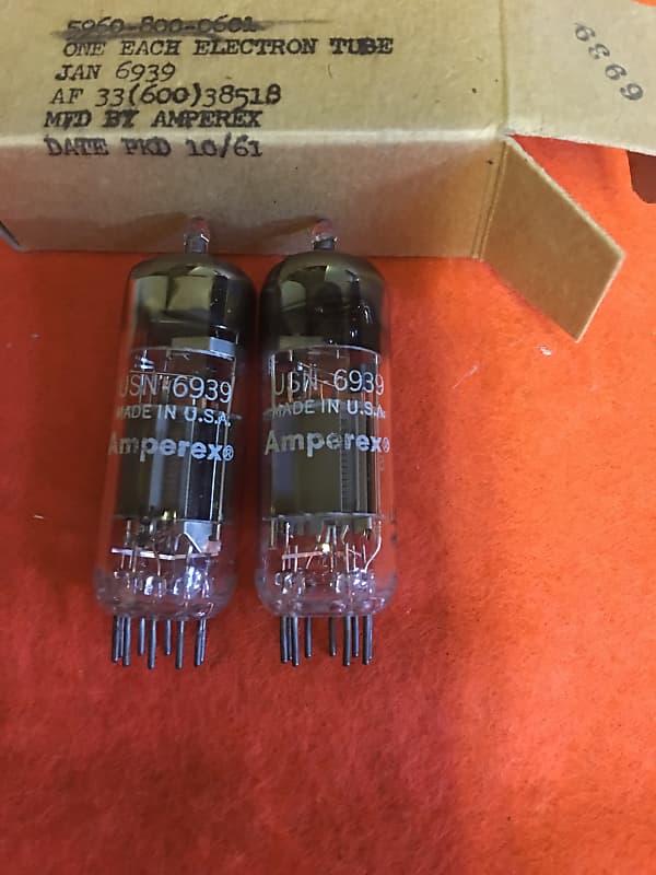 Amperex JAN-6939 vacuum tube date 10/1961 matched pair | Reverb Canada