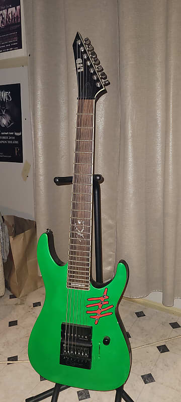 ESP LTD 7 string Mid 2010s - Lime green flat | Reverb
