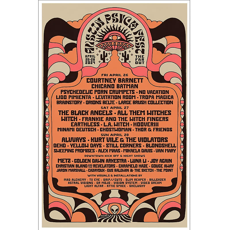 Austin Psych Fest 2024 Ltd Ed RARE Poster! COURTNEY BARNETT | Reverb