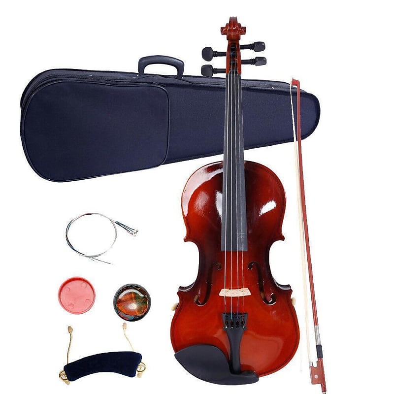 Student Maplewood 1/2 Acoustic Violin Fiddle + Case + Bow + | Reverb