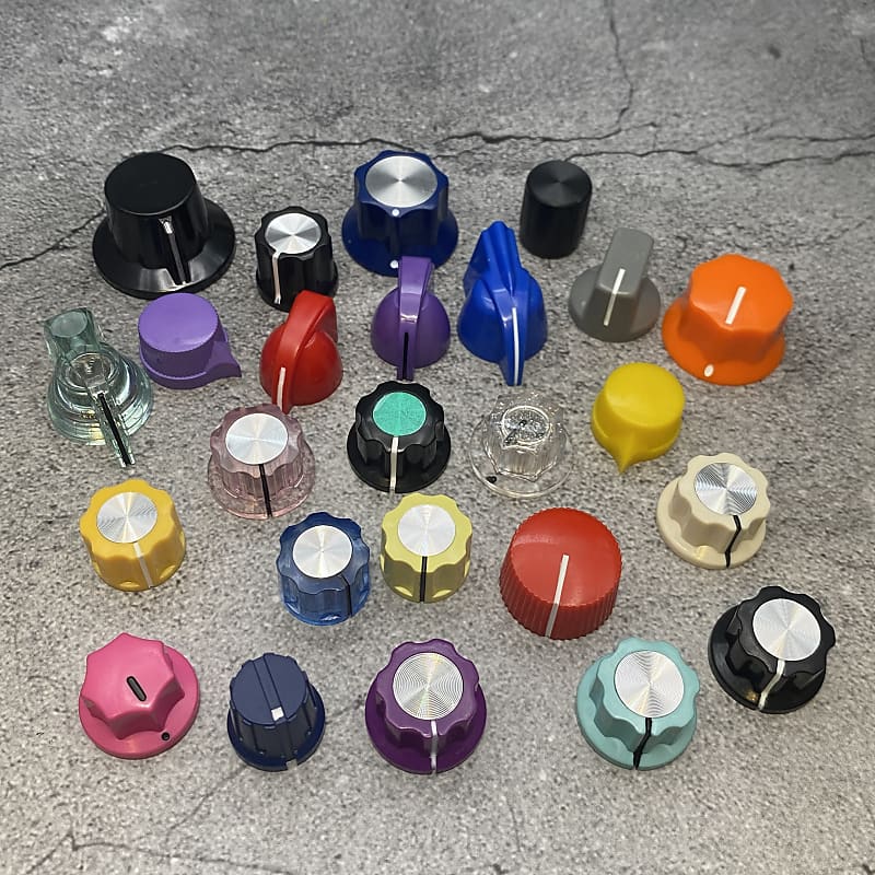 25 Pc Lot of Misc Mix Pedal & Guitar Amp Knob Knobs - Lot | Reverb