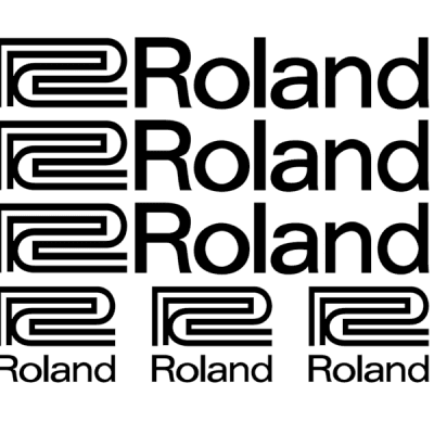 Logo ROLAND - Pack of Adhesive Vinyl Stickers Decal | Reverb France