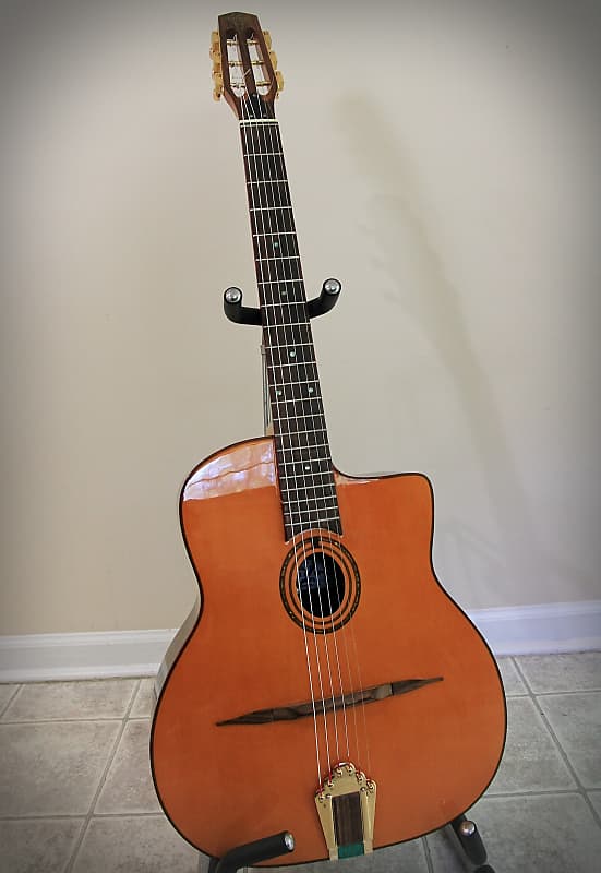 Beautiful Gypsy Jazz guitar Devon II 2017 brown with 650mm | Reverb