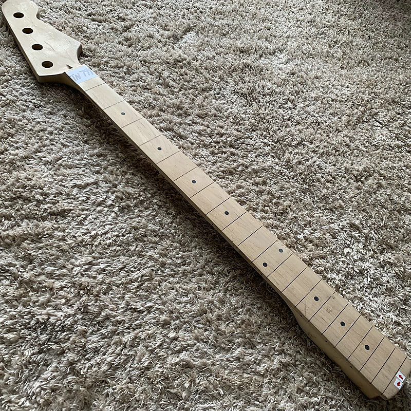 Maple Wood 4 String Bass Neck, 21 Frets Fretboard | Reverb