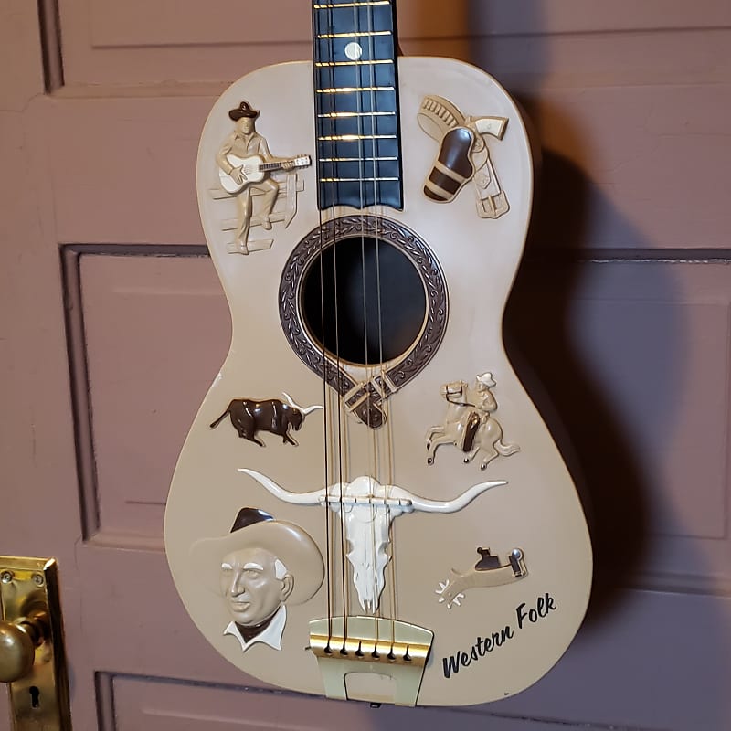 1950s Gene Autry Cowboy Theme Emenee Plastic Guitar | Reverb
