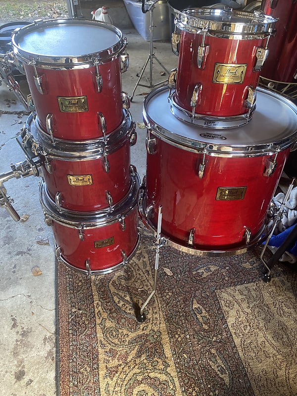 Pearl Masters Custom Tom Set (8/10/12/14/16) 90s Cherry Red | Reverb