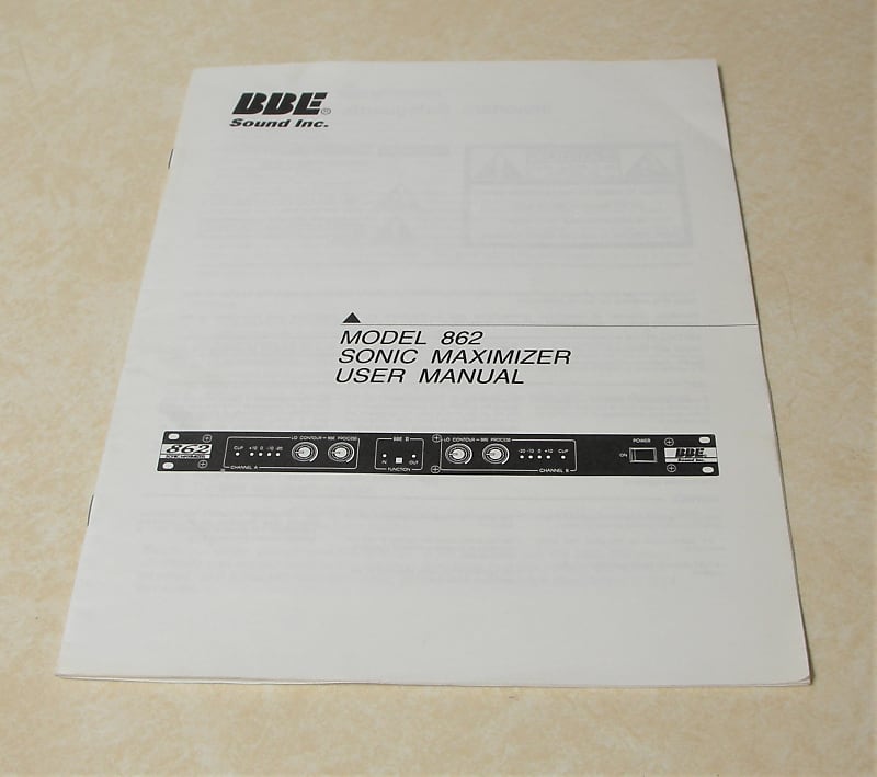 BBE Model 462 User Manual & Schematics - Original | Reverb