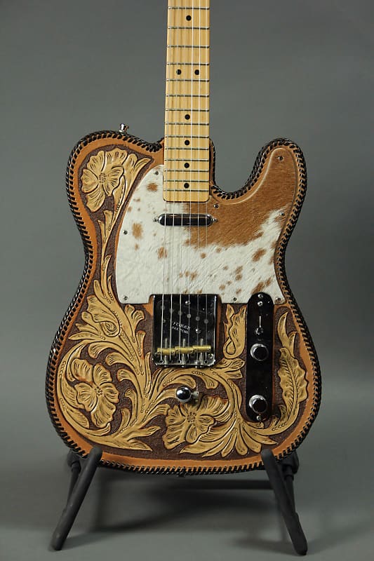 Fender Telecaster w/ B-Bender and Western Tooled Leather Wrap | Reverb