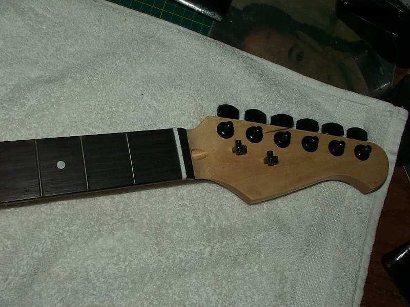 Loaded guitar neck...Black tuners....roller string trees..22 | Reverb