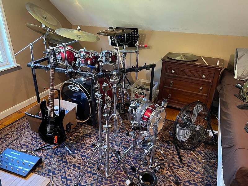 PDP Drum Kit Black and Red sparkle (Discontinued) | Reverb