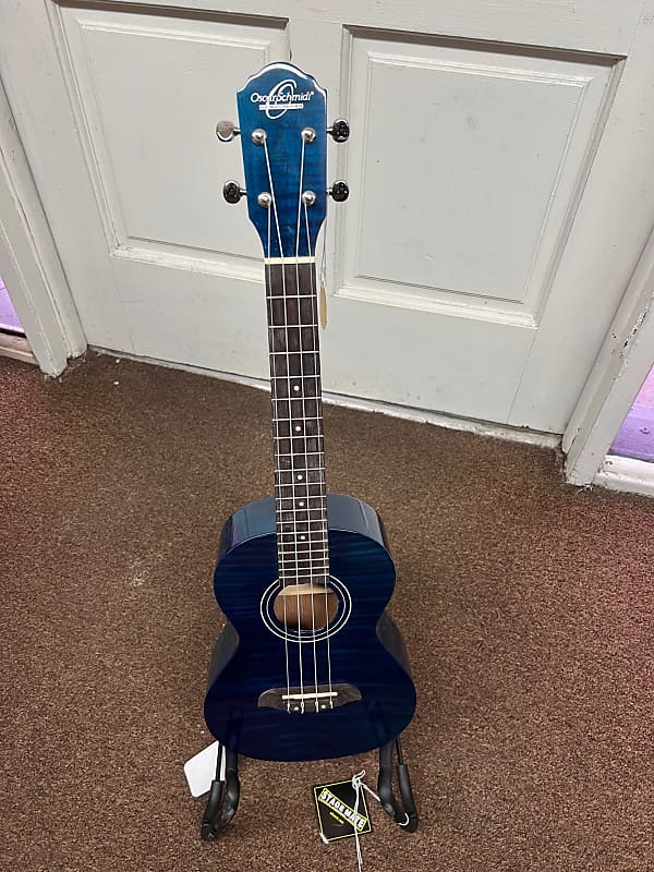Oscar Schmidt OU2TFTBL Tenor Flame Mahogany Ukulele Blue OU2 | Reverb