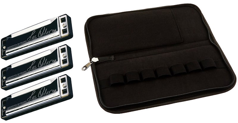 Lee Oskar 1910 Major Diatonic 3 piece Harmonica Set with Keys | Reverb