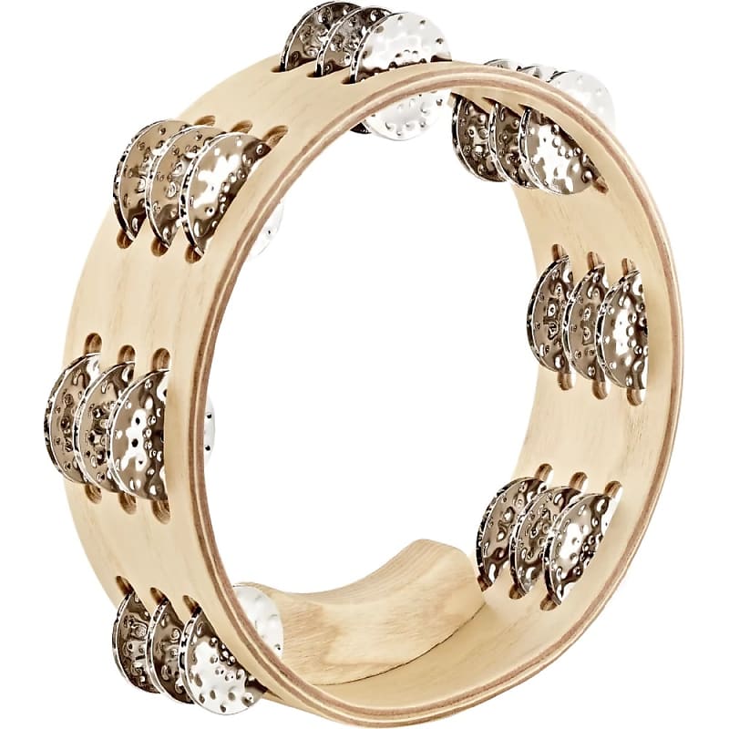 Meinl 3 Row Tambourine, ash shell, hammered steel jingles | Reverb