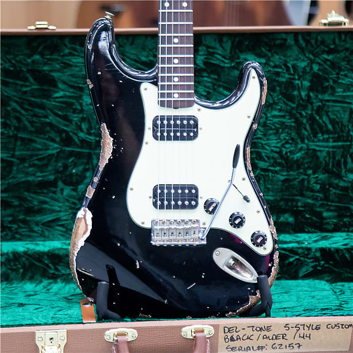 DEL-TONE 60's S-Style HH Heavy Relic Black | Reverb