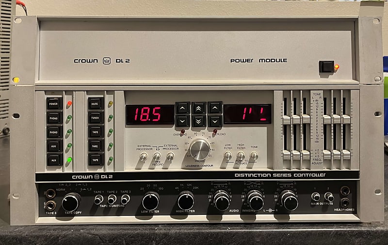 Crown DL-2 Preamp & Controller w/ DL2 Power Supply and Phono | Reverb
