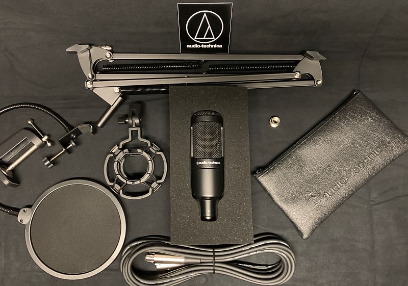 Audio-Technica AT2035 / Boom Arm / Pop Filter / XLR Cable | Reverb