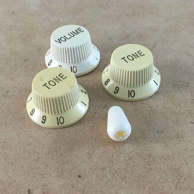 Vintage Genuine Fender Japan Strat MIJ Stratocaster Knobs Set | Reverb