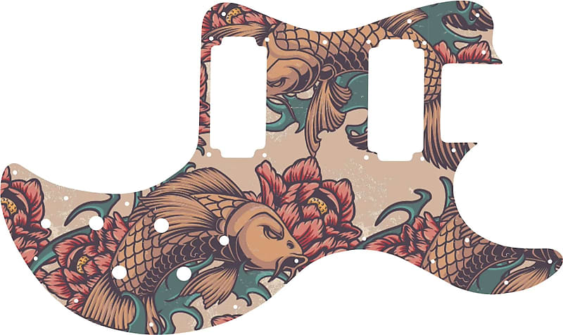 WD Custom Pickguard For Peavey T-60 #GT01 Koi Tattoo Graphic | Reverb