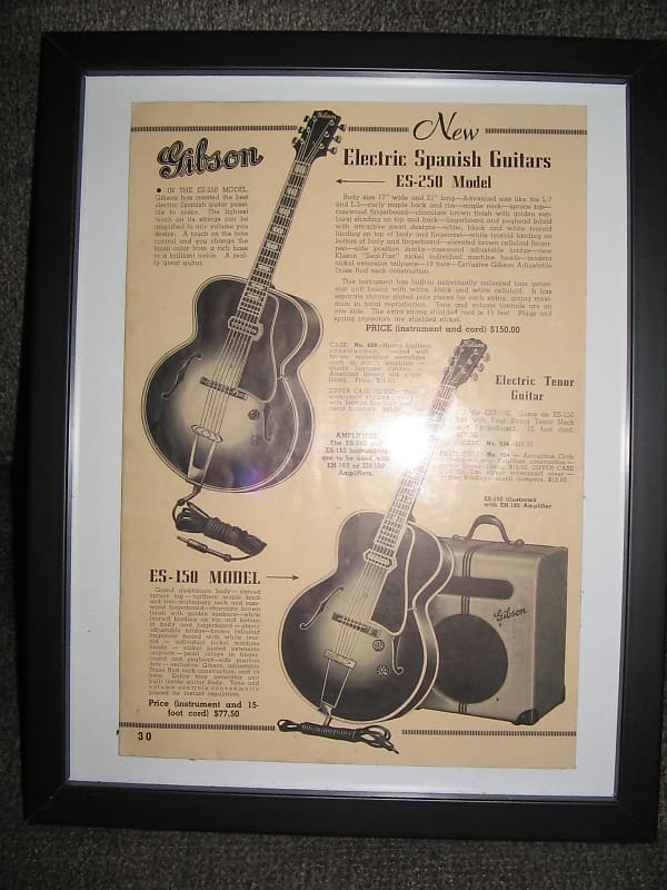 Vintage 1940 Gibson ES-250 / ES-150 Electric Guitar Catalog | Reverb