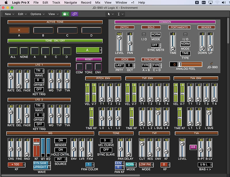 Virtual JD-990 editor / programmer - Roland JD-990 - LOGIC v4 | Reverb